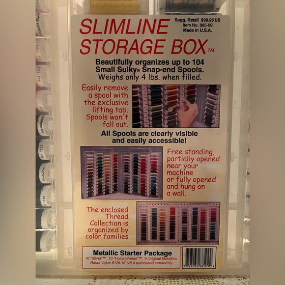 SULKY | Art | Slimline Storage Box Wmetallic Starter Pkg Sulky 4 Wt ...
